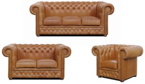 FN Sedací souprava Chesterfield Lord 3+2+1 kůže koňak
