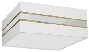 Stropní svítidlo Ultimo Square, 1x bílé/zlaté textilní stínítko, (bílé plexisklo), (50 cm)