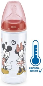 NUK FC+ láhev Mickey s kontrolou teploty, 300 ml - červená