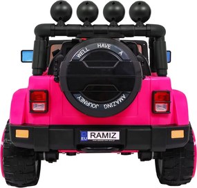 Ramiz Dětské terénní auto Full Time 4WD růžové na dálkové ovládání + pohon 4x4 + LED audio + úložný prostor