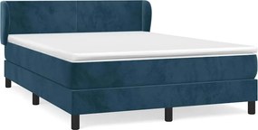 Box spring postel s matrací tmavě modrá 140x200 cm samet 3127377
