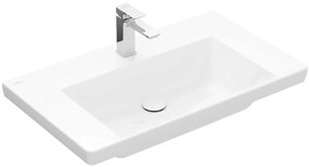Villeroy & Boch Subway 3.0 - Umyvadlo 80x47 cm, bez přepadu, otvor pro baterii, CeramicPlus, alpská bílá 4A7081R1