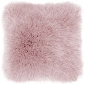 Růžový polštář Tiseco Home Studio Sheepskin, 45 x 45 cm