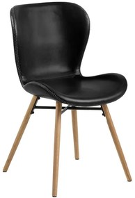 OnaDnes -20% Scandi Vintage černá koženková jídelní židle Matylda
