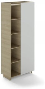 Kombinovaná skříň Trevix 90 x 46 x 213 cm, pravá / Dub pískový a bílá