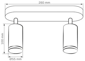LED RGBW Stmívatelné koupelnové bodové svítidlo TURYN 2xGU10/6,5W/230V IP44 bílá