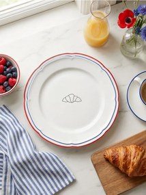 Sinsay - Keramický talíř s motivem croissantu - námořnická modrá