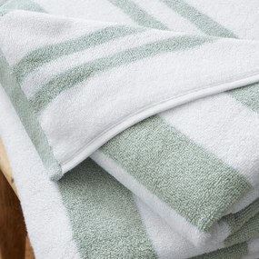Šedo-bílý bavlněný ručník 50x85 cm Stripe Jacquard – Bianca