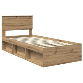 Rám postele s čelo Umělecký dub 100 x 200 cm Kompozitní dřevo 3407921