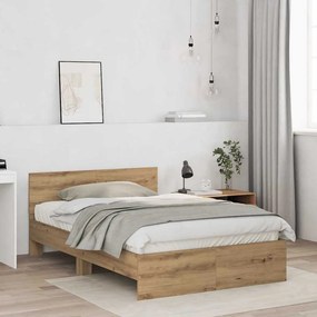 Rám postele s čelem s čelo Dub artisan 193 x 125 x 70 cm 3376061