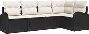 Set pohovek 5 ks Černá Polyester 3346037