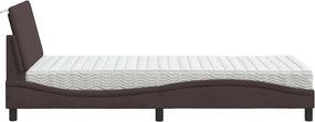 Postel s matrací Hanko tmavě hnědá 80 x 200 cm textil 3310492