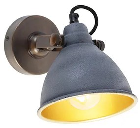 Průmyslová nástěnná lampa betonová s mědí nastavitelná - Liko