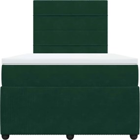 Box spring postel s matrací tmavě zelená 120x190 cm samet 3292289