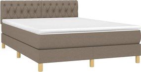Box spring postel s matrací a LED taupe 140x200 cm textil 3133961