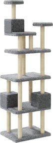 Škrabadlo pro kočky se sisalovými sloupky světle šedé 188 cm 171489