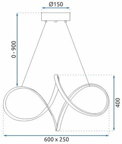 Toolight Závěsné LED osvětlení Modern G081-1CP zlaté