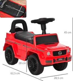 HOMCOM Dětský Elektronický Vozík Mercedes Benz Licencovaný S Edicí Trunk, Klakson a Světla 12-36 Měsíců - Červená