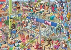 HEYE Puzzle Zvířecí tělocvična / 1000 dílků / 70 x 50 cm