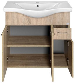 Aqualine, KERAMIA FRESH umyvadlová skříňka 74,5x74x34,7cm, dub platin, 50083