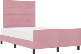 Postel s boxspringem s čelo Růžová 120 x 190 cm samet 3344932