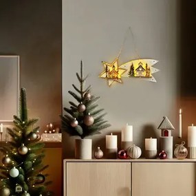 Solight 1V278 LED vánoční kometa dřevěná / 10x LED / 2x AA / 30cm