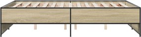 Rám postele dub sonoma 140 x 190 cm kompozitní dřevo a kov 3279898