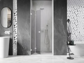 Mexen, Mexen Lunar-F skládací levé sprchové dveře 75 cm, průhledné, bílé - 836-075-000-20-00-L