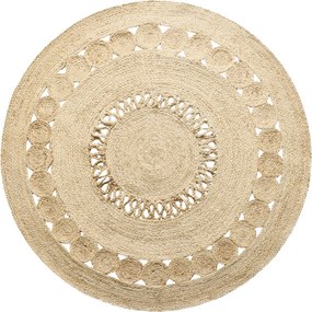 Diamond Carpets India, Ručně vázaný kusový koberec Zora J 29 Natural kruh, 80x80 (průměr) kruh, béžová, chodba / předsíň