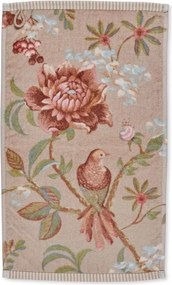 Pip Studio ručníky z bavlněného froté Secret Garden, khaki (Luxusní ručníky z bavlněného froté v designu Secret Garden v barvě khaki)