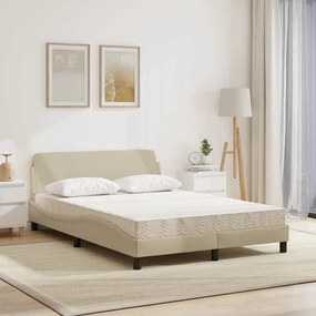 Postel s matrací Dover krémová 140 x 190 cm textil 3208389
