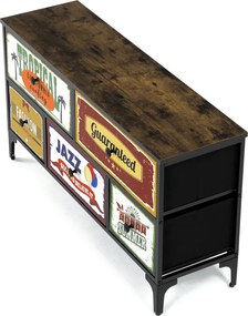 Retro komoda LINEA - old wood / MDF