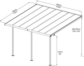 Palram - Canopia Sierra 4200 bílá 3 x 4,25 - hliníková (montovaná) pergola