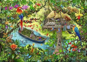 RAVENSBURGER Kids Hra puzzle únikové Džungle 368 dílků 70x50cm skládačka 2v1 2412924