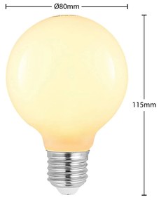 LED žárovka E27 8W G80 2 700K dim, opál, sada 3ks