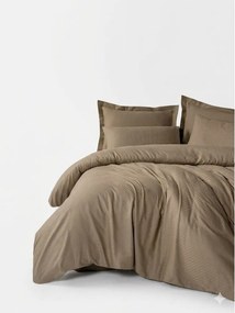 Hnědé povlečení na jednolůžko z bavlny Renforcé 140x200 cm Checkered – Mila Home Luxury