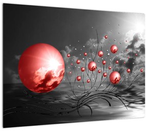 Obraz červených koulí (70x50 cm)