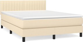 Box spring postel s matrací krémová 140x200 cm textil 3140222