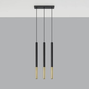 Sollux Lighting Závěsné svítidlo MOZAICA 3L černé/zlaté