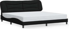 Rám postele bez matrace Hvar černý 200 x 200 cm textil 3207795