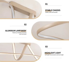 Brilagi-LED Stmívatelný přisazený lustr TWISTER LED/60W/230V 3000-6000K béžov+DO