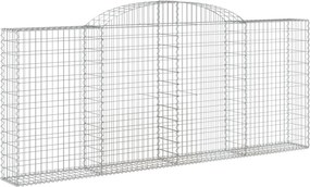 Klenuté gabionové koše 3 ks 300x30x120/140cm pozinkované železo 3146540