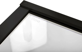 Rea Hugo Double, 2-křídlový sprchový kout 90 (dveře) x 90 (dveře) x 205 cm, 6mm čiré sklo, černý profil, REA-K6601