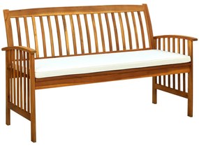 Zahradní lavice s poduškou 147 cm masivní akáciové dřevo 312134