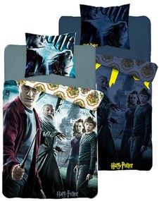 Detexpol Bavlněné dětské svítící licenční povlečení 140x200/70x80 cm Harry Potter modré