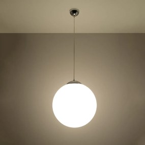 Závěsné svítidlo Ugo, 1x bílé skleněné stínítko, (fi 40 cm), ch