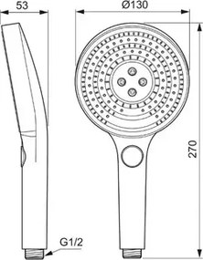 Ideal Standard - Sprchová hlavice, 3 proudy, EcoFlow, hedvábná černá