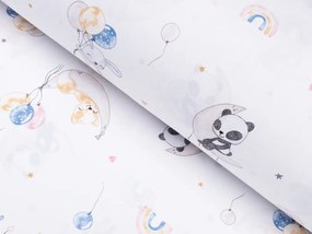 Biante Dětské bavlněné prostírání na stůl Sandra SA-374 Pandy lišky a zajíčci s balónky 30x40 cm