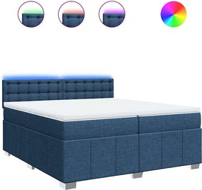 Box spring postel s matrací modrá 200x200 cm textil 3289495