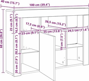 vidaXL Rohový LED TV stojan 100x40x68cm Bílá Kompozitní dřevo [889785]